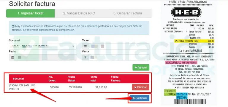 HEB Facturación. Como Facturar Tickets de Compra en Línea