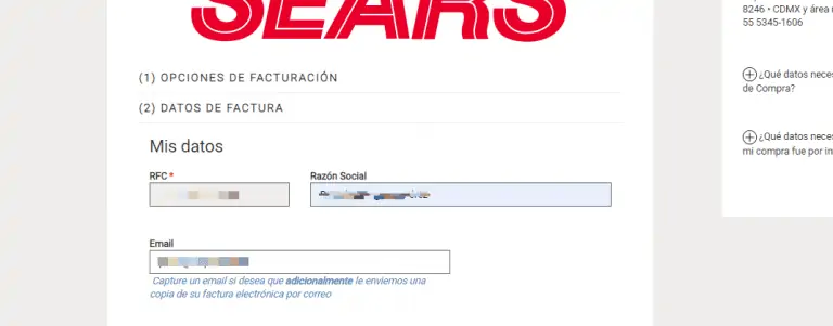 SEARS Facturación Electrónica - Como facturar online