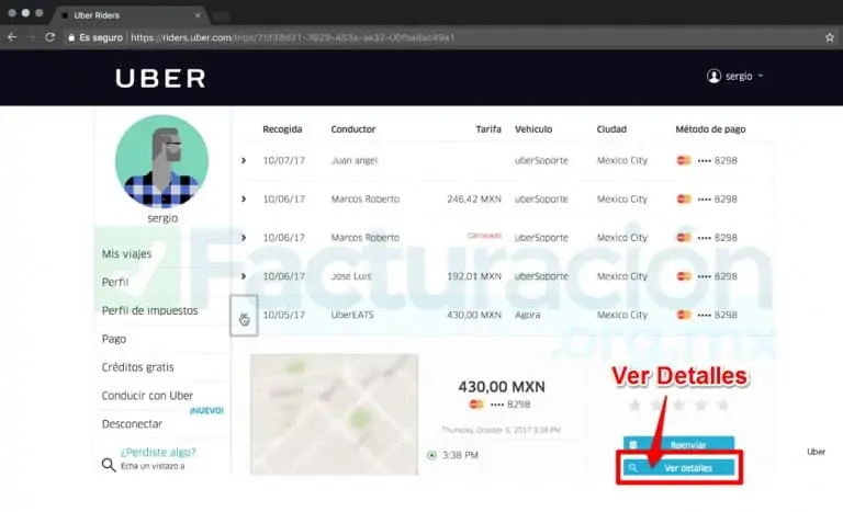 Uber Facturas Electrónicas. Como Facturar online