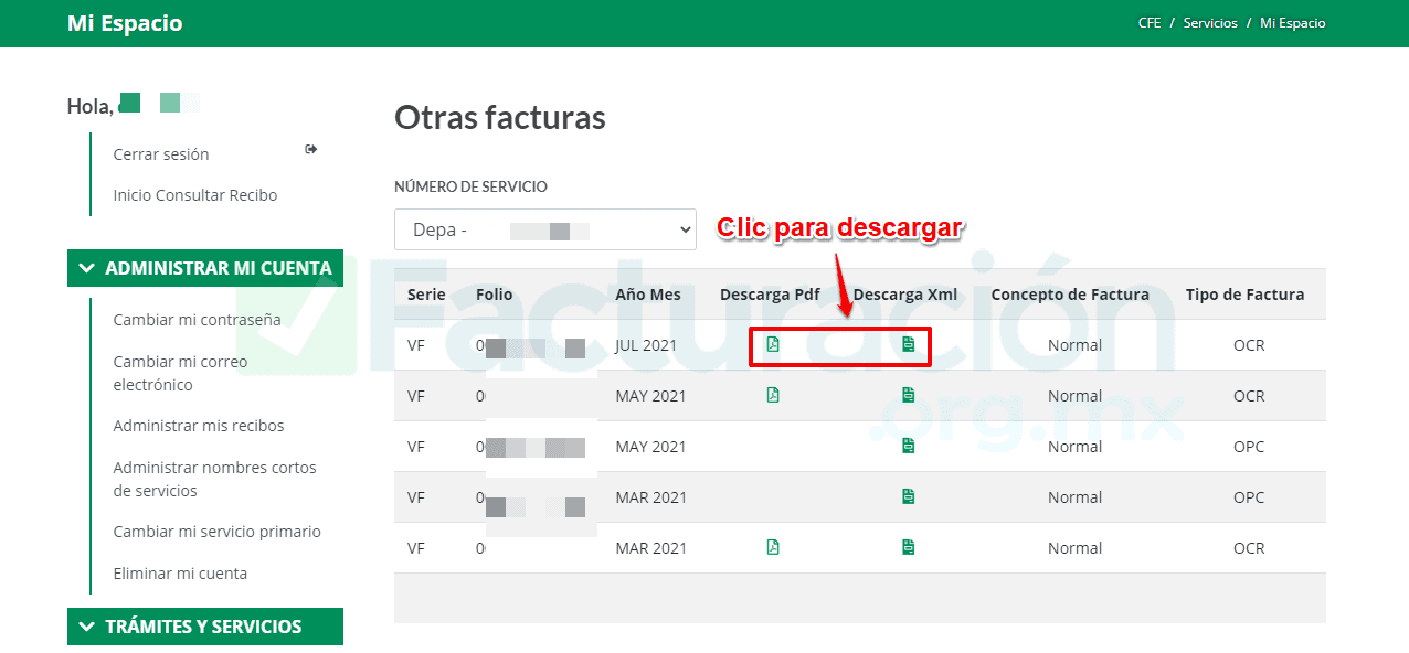 CFE Facturación. Cómo facturar el recibo de luz