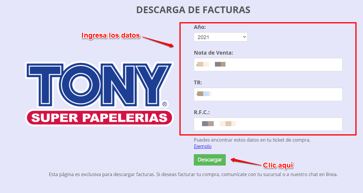 Papelerías Tony Facturación - Como obtener tu factura